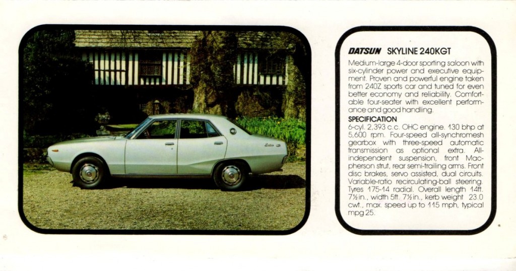 SKYLINE DATSUN – C110 ET C 210 (240K) – Z.ONE – ZONE DATSUN.FR