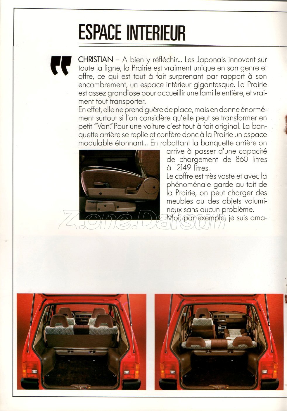 PRAIRIE – Z.ONE – ZONE DATSUN.FR