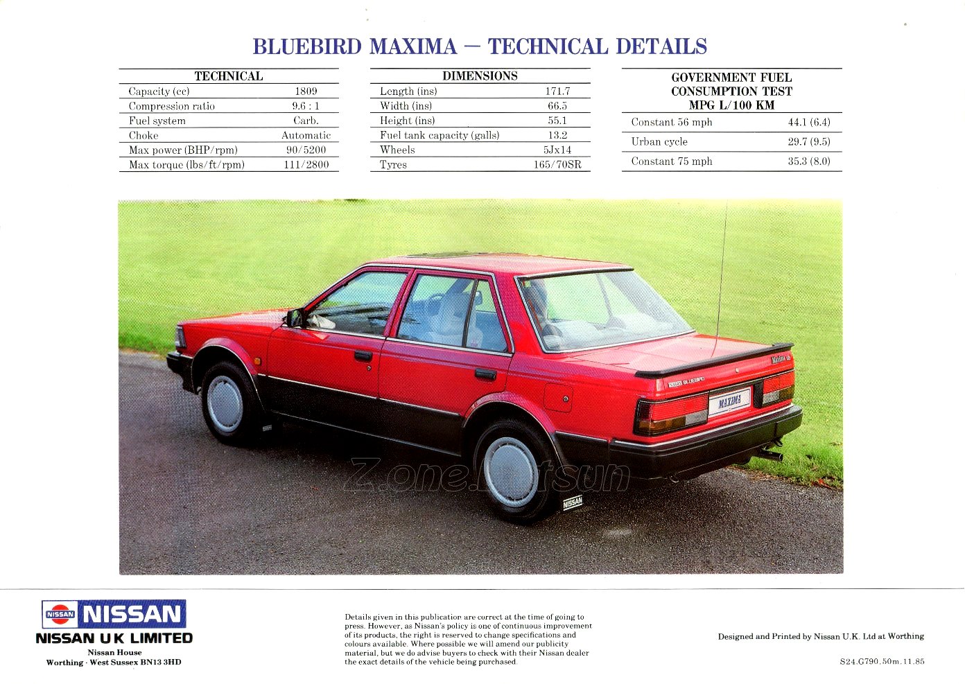 NISSAN BLUEBIRD TYPE U11/ U12/ U13/ U14/ T12/ T72 – Z.ONE – ZONE DATSUN.FR