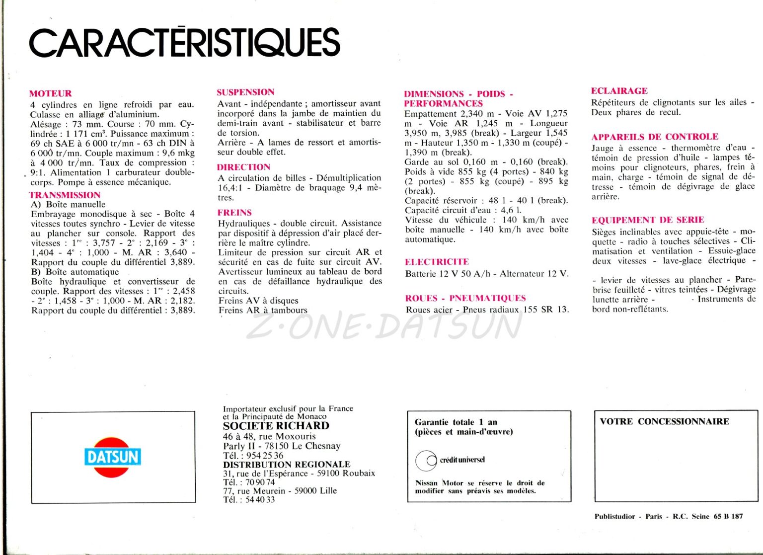 TYPE B210 – 120Y + HONEY BEE – Z.ONE – ZONE DATSUN.FR